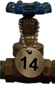 Brass Engraved Valve Tags | Durable Numbered Tags for Equipment